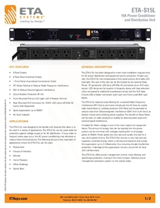 15A Power Conditioner and Distribution Unit ETA Systems