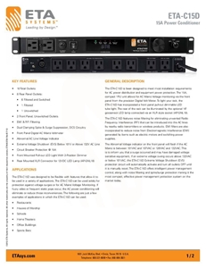15A Power Conditioner and Distribution Unit ETA Systems